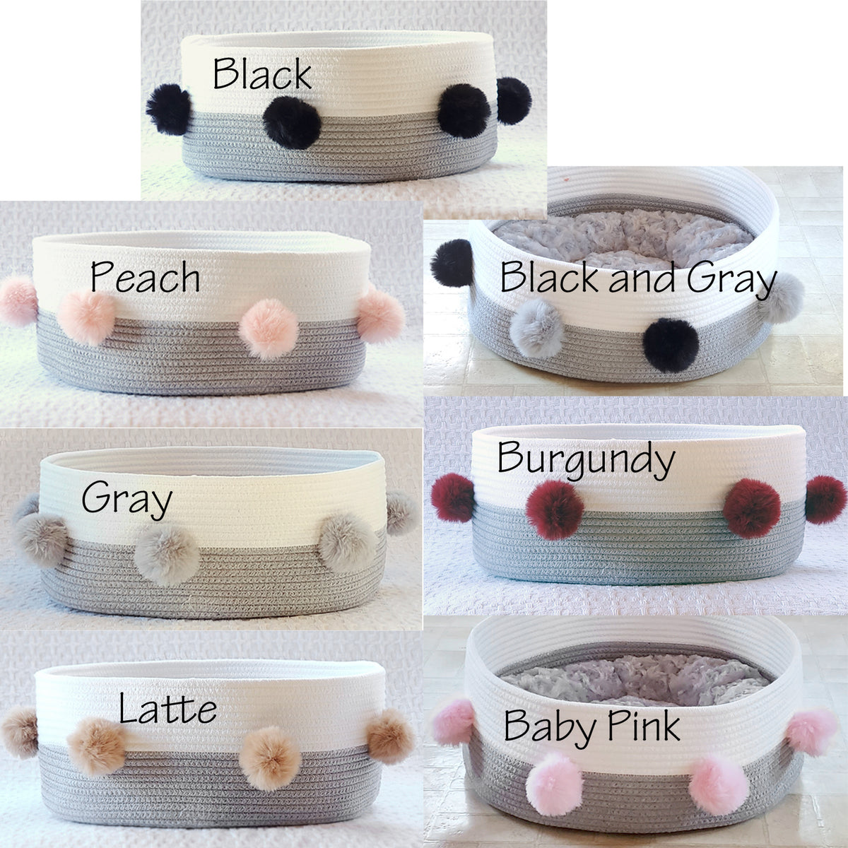 Lrg Pom Pom Cat Bed – Blue Sky Ragdolls